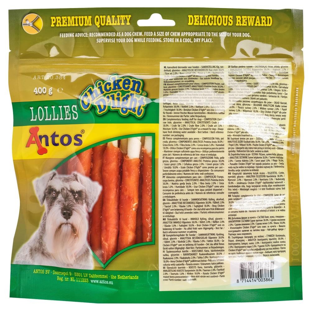 Chicken D'light Lollies 400 gr - Antos