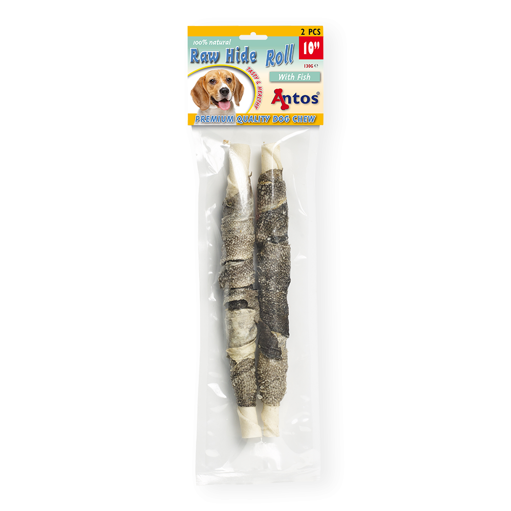 Raw Hide White + Fish Roll 10" 2 piezas - Antos